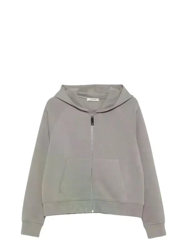 Max Mara Logo-embroidered Zip-up Hoodie - Grey