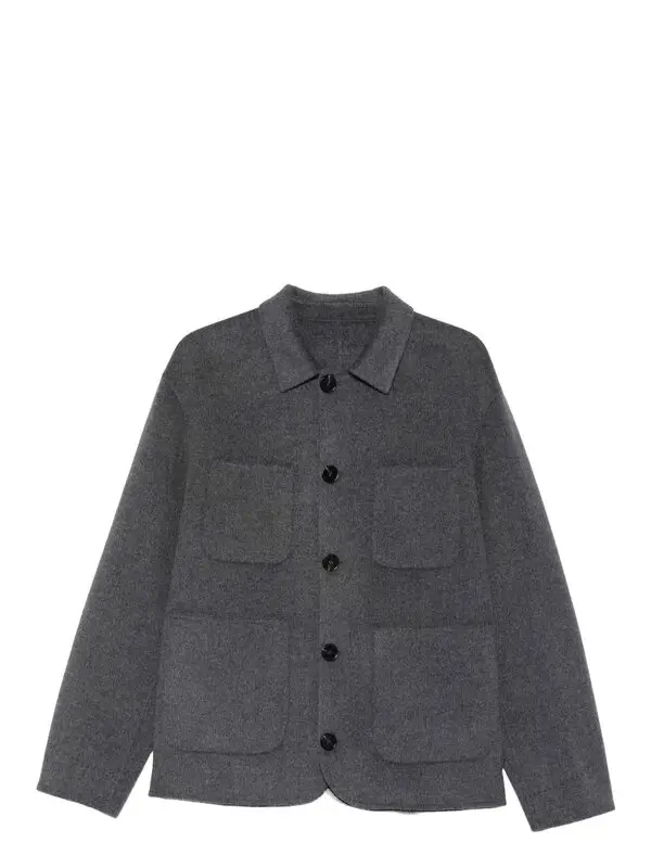 GIORGIO BRATO Button-up Patch-pocket Jacket - Grey