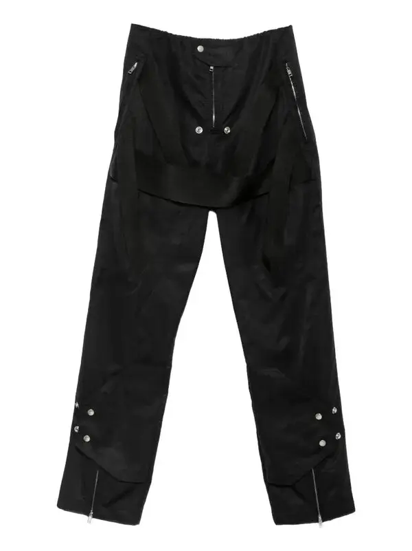 Rick Owens Mega Strapped Moto Trousers With Zip Details - Black