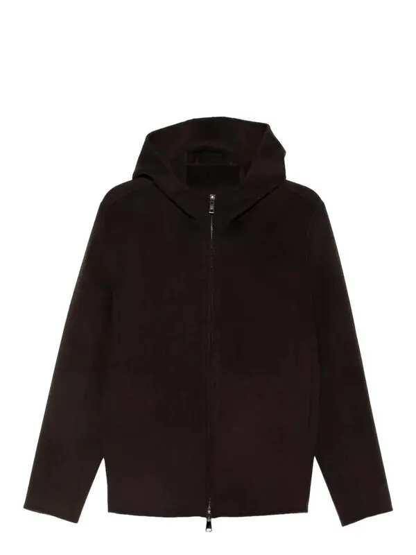 GIORGIO BRATO Hooded Wool Jacket - Brown