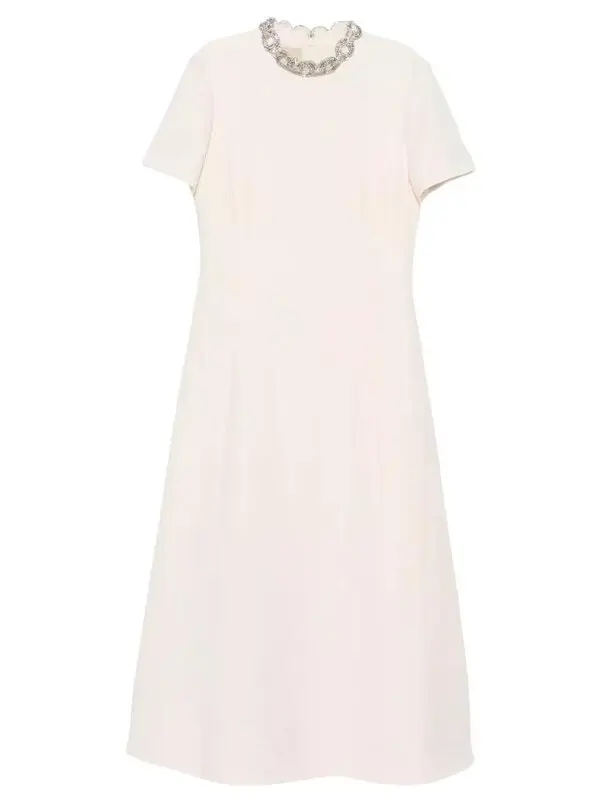 Valentino Garavani Crystal Embellished A-line Dress - Neutrals