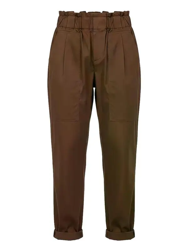 Black Label Elasticated Waist Cargo Pants - Brown