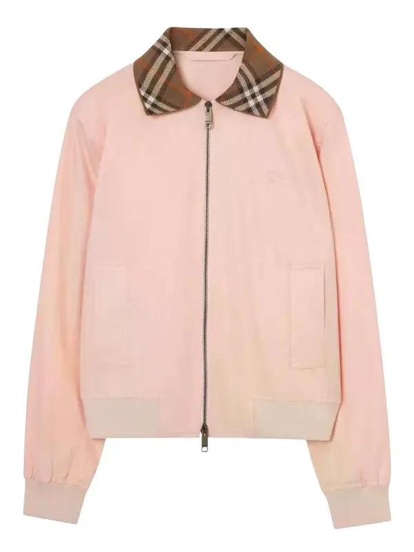 Burberry Cropped Hayfield Bomber Jacket In Tropical Gabardine - Pink