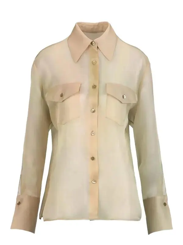 Luisa Spagnoli Sheer Button-up Shirt - Neutrals