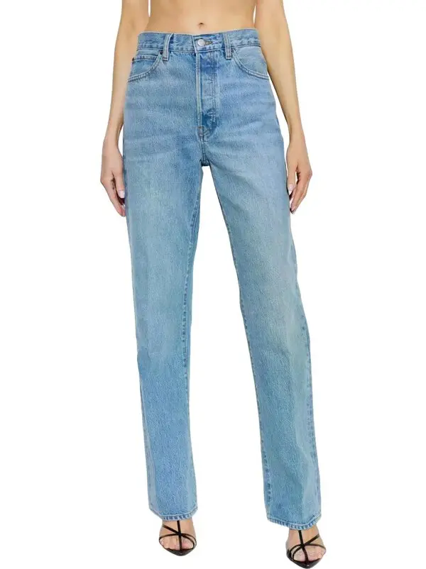 FRAME Vertical High Rise Straight Leg Jeans - Blue