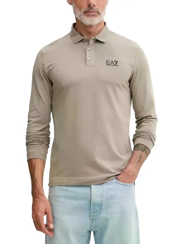 EA7 Long-sleeve Polo Shirt - Neutrals
