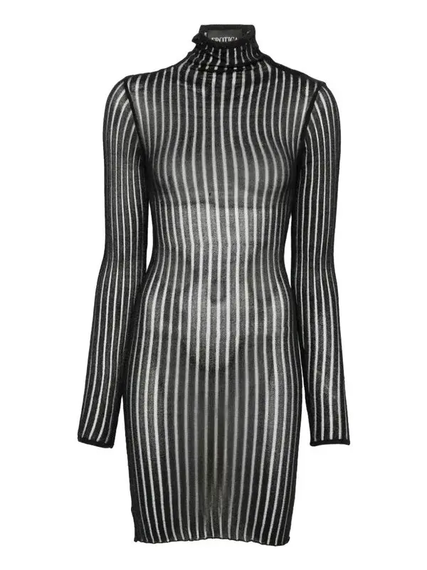 DONDUP Ribbed Knit Mini Dress - Black