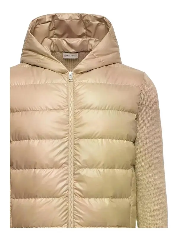 Moncler Quilted-panel Puffer Jacket - Neutrals