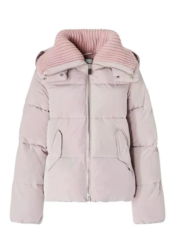 Pinko Ribbed-collar Puffer Coat - Pink