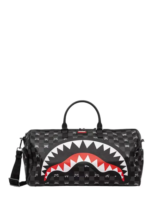 SPRAYGROUND Shark Mouth Checkered Holdall - Black