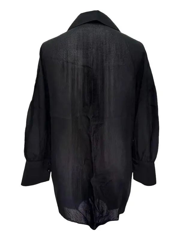 ANINE BING Textured Button-down Shirt - Black