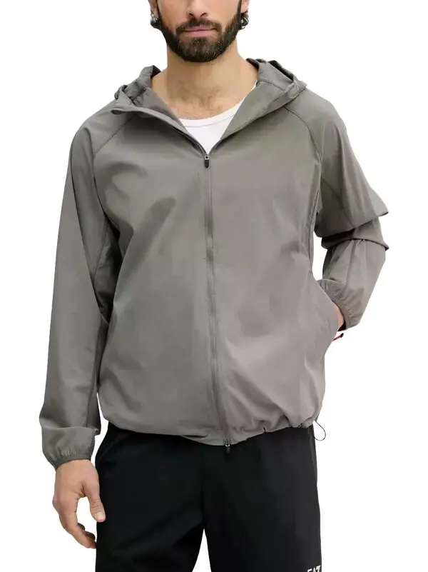 EA7 Logo-patch Hooded Jacket - Grey