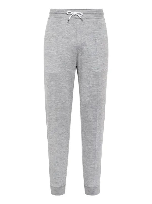 Brunello Cucinelli Pressed-crease Drawstring Trousers - Grey