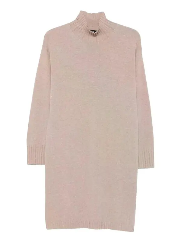 Fabiana Filippi High-neck Knitted Mini Dress - Neutrals