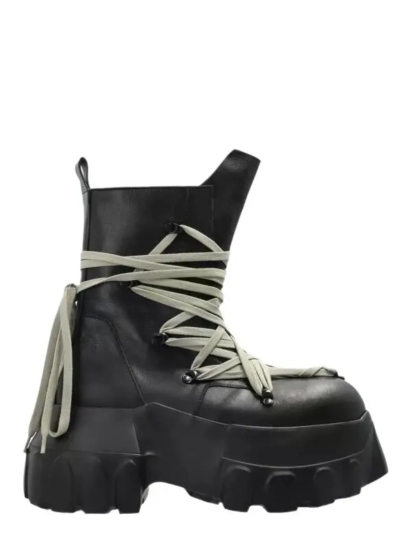 Rick Owens Megalace Lace-up Platform Boots - Black