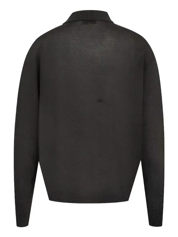 Studio Nicholson Heady Zip-up Polo Sweater - Black