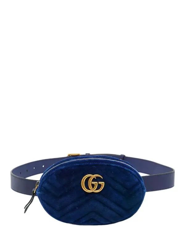 Gucci Gg Marmont Matelassé Belt Bag - Blue