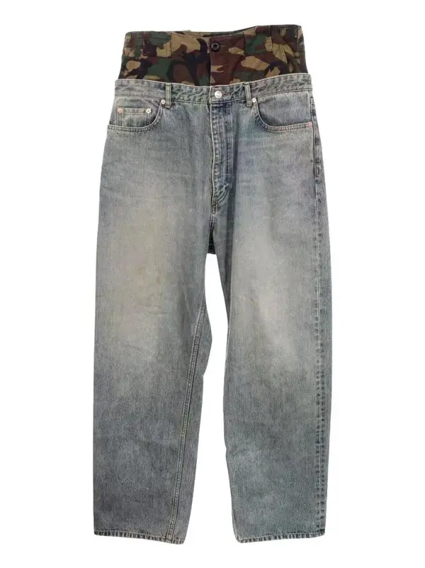 Balenciaga 2000s Camouflage Layered Jeans - Blue