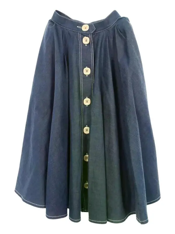 Gucci Flared Button-front Skirt - Blue
