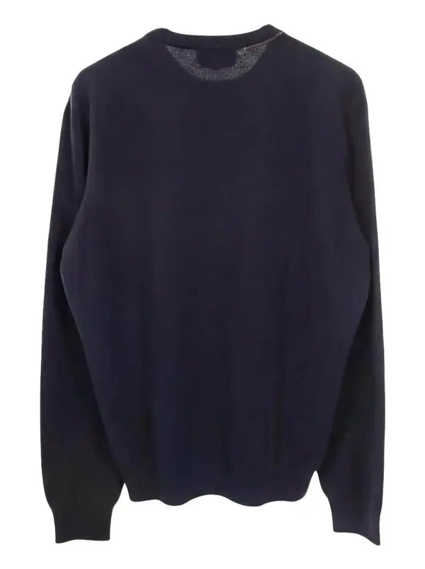 Hermès Navy Cashmere Sweater With Contrast Stitching - Blue