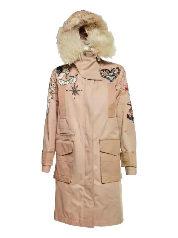 Valentino Garavani Tattoo Bead-embroidered Parka - Pink