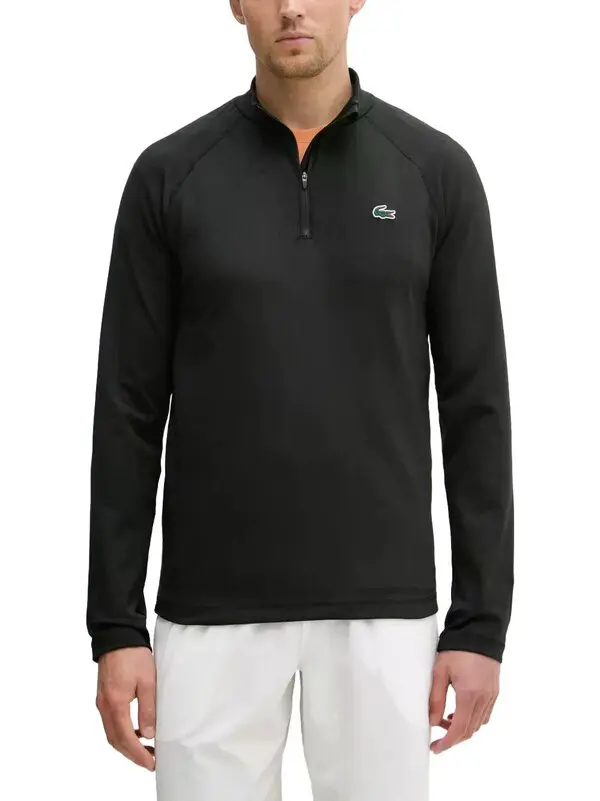 Lacoste Half-zip Sweatshirt With Logo Patch - Black