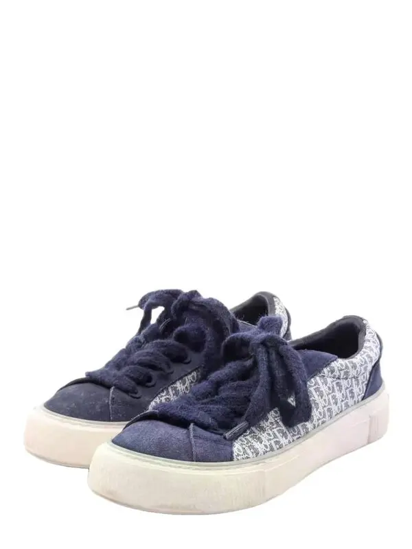 Dior B33 Oblique Canvas And Suede Lace-up Sneakers - Blue