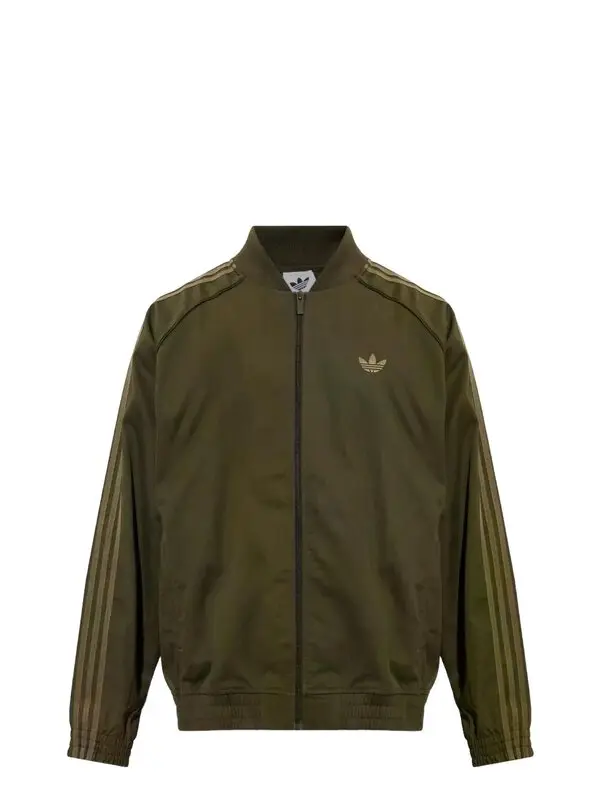 Adidas Embroidered Logo Side Stripe Jacket - Green