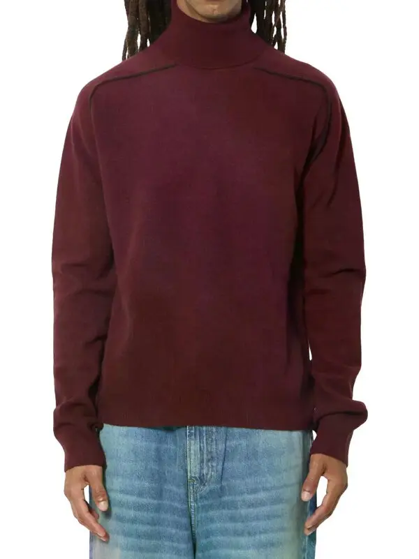 MAISON MARGIELA Four-stitches Turtleneck Sweater - Red