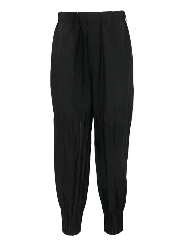 Issey Miyake S Pleated Texture Trousers - Black