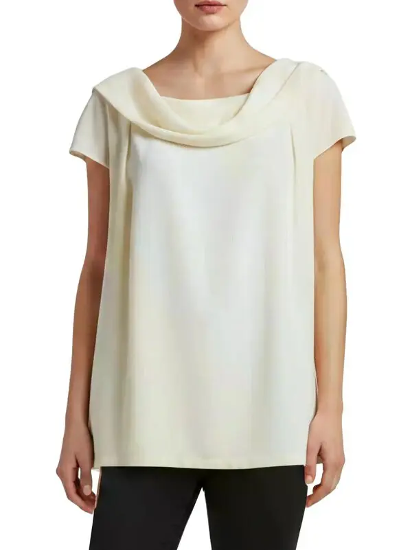Escada Cowl Neck Silk Blouse - Neutrals