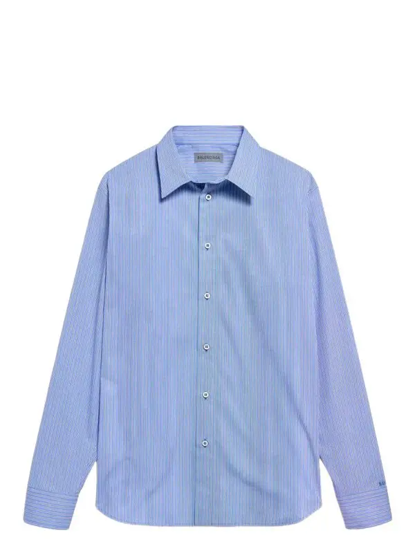 Balenciaga Striped Long-sleeve Shirt - Blue