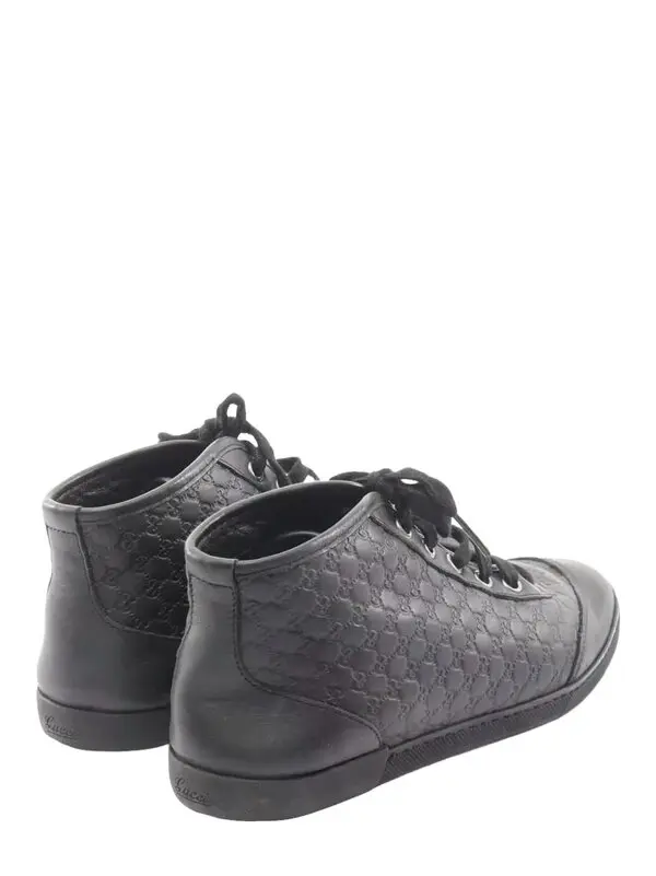 Gucci Leather High-top Lace-up Sneakers - Black