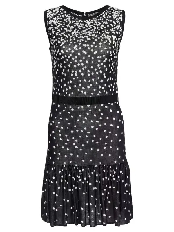 Giambattista Valli Polka Dot Flared Midi Dress - Black