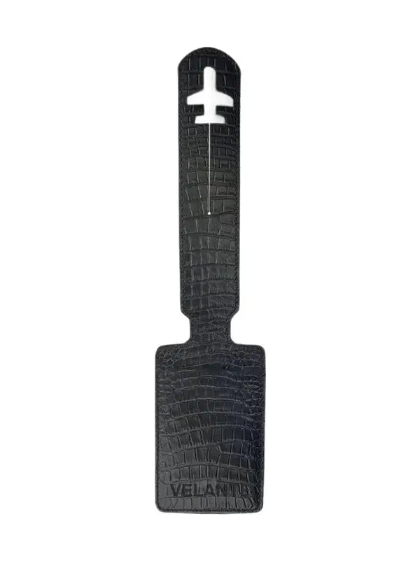 VELANTE Leather Luggage Tag - Black