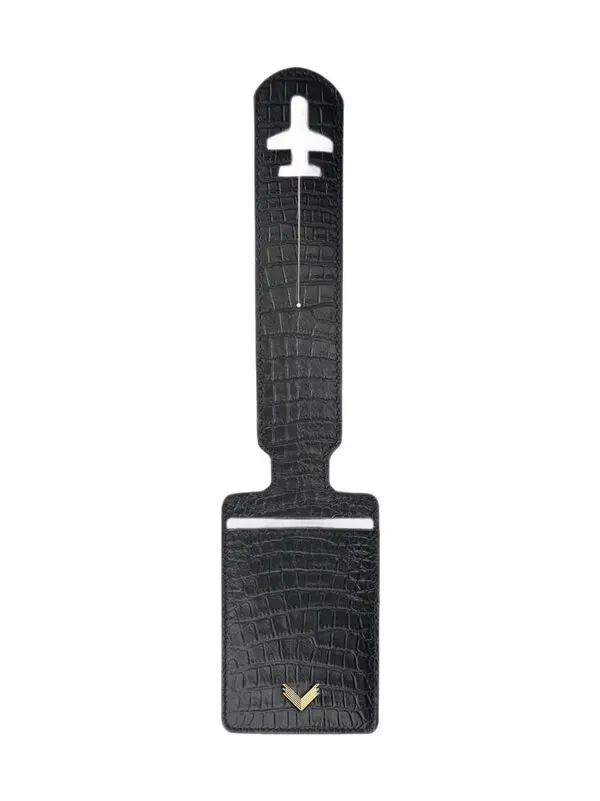 VELANTE Leather Luggage Tag - Black