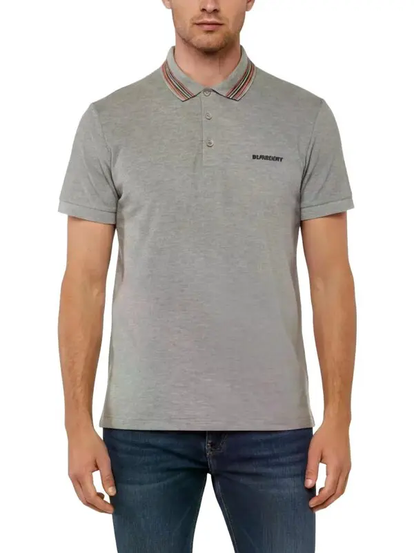 Burberry Icon-stripe Polo Shirt - Grey