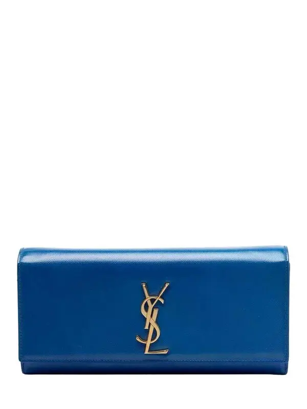 Saint Laurent Monogram Cassandre Clutch Bag - Blue