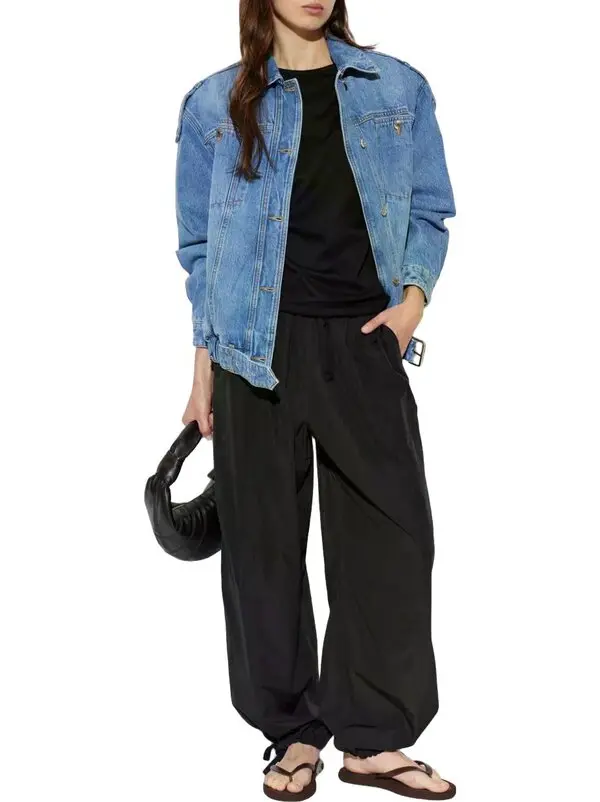 IRO PARIS Arcanes Belted-hem Denim Jacket - Blue