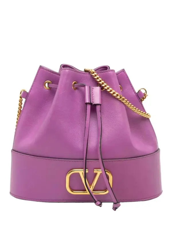 Valentino Garavani Mini Nappa Vlogo Signature Chain Bucket Bag - Purple