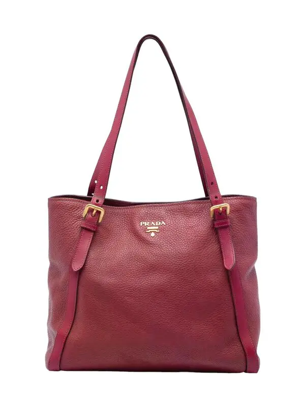Prada Vitello Daino Shopping Tote Bag - Red