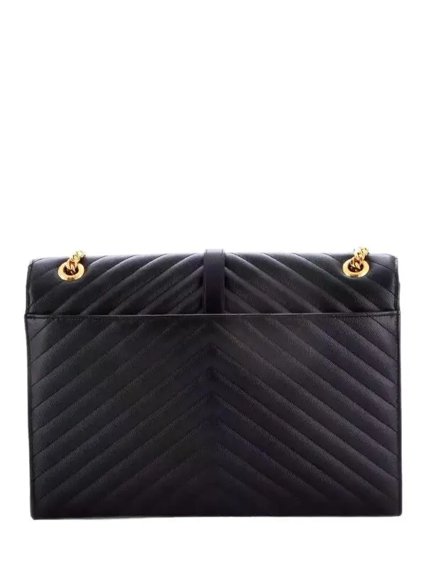 Saint Laurent Classic Monogram Envelope Satchel Bag - Black