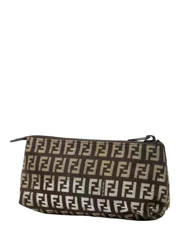 Fendi Zucchino Canvas Coin Pouch - Brown