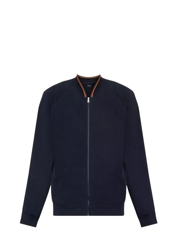 Paul Smith Artist Stripe Trim Zip-up Jacket - Blue