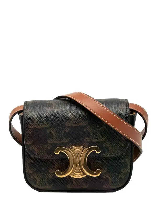 Celine Triomphe Coated Canvas Claude Crossbody Bag - Brown