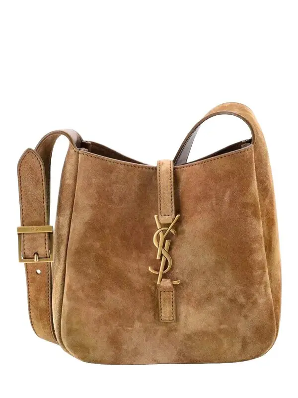 Saint Laurent Le 5 À 7 Supple Suede Baby Hobo Bag - Brown