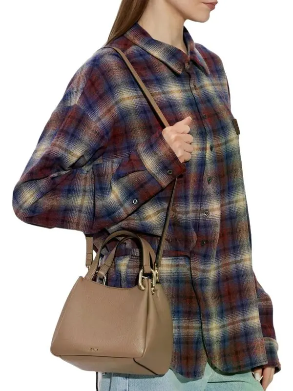Furla Mini Nuvola Grained Leather Tote Bag - Neutrals