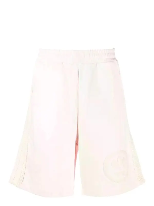 BARROW Cotton Track Shorts With Logo Patch - Pink