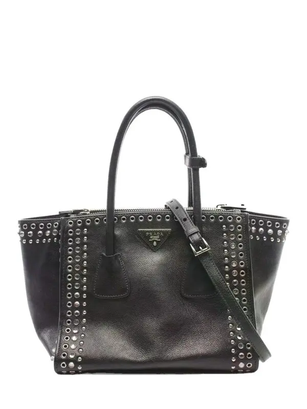 Prada Studded Tote Bag - Black