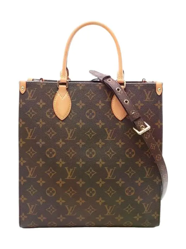 LOUIS VUITTON Sac Plat Monogram Tote Bag - Brown